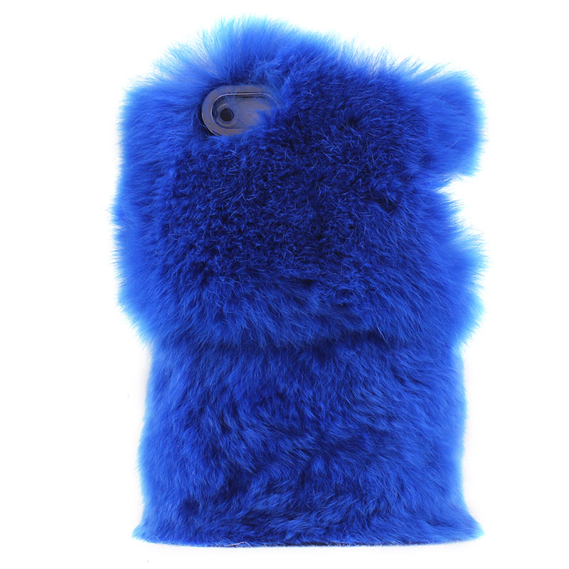 Cute Deep Blue Soft Fur Hard Cover Protective Case For Iphone 4/4s on ...